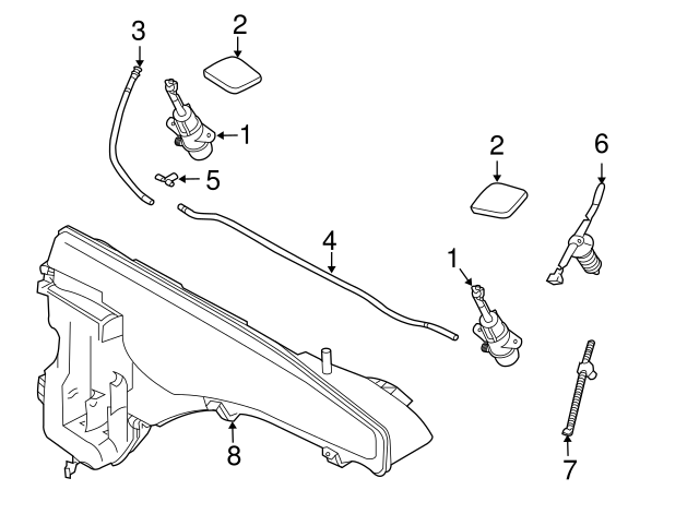 61677308526 - 2008-2014 BMW X6 Washer Nozzle (61-67-7-308-526) | BMW of ...
