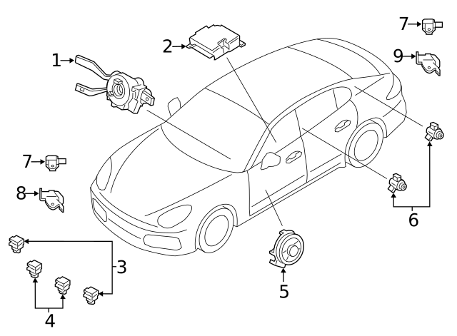 2017-2023 Porsche Lateral Accelerometer Sensor 971-907-651 | Porsche Marin