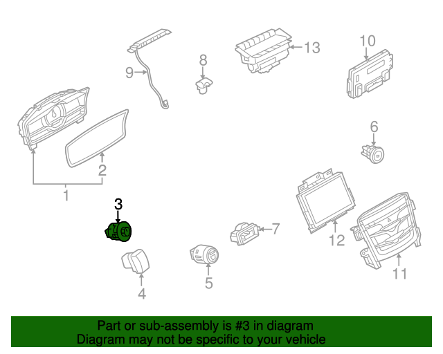 Genuine OEM Ford Part - Switch Assembly Headlamps DA5Z-11654-AA ...