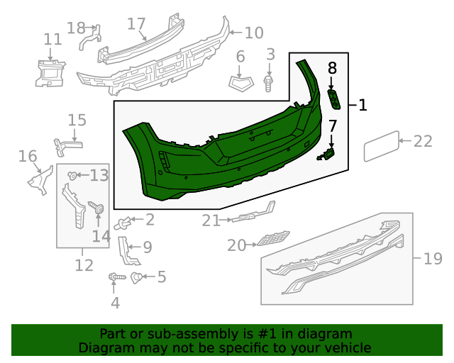 2019-2023 Audi Bumper Cover 8S0-807-067-H-GRU | Audi USA Parts