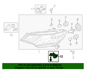 06100-T5A-J21 - Bracket Kit R Headlight Mounting (C) - 2015-2020 Honda ...