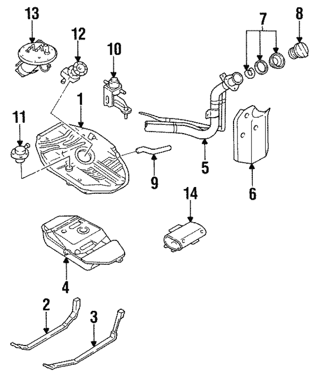 1996-1997 Kia Sephia Fuel Pump 0K29T-1335ZA | TascaParts.com