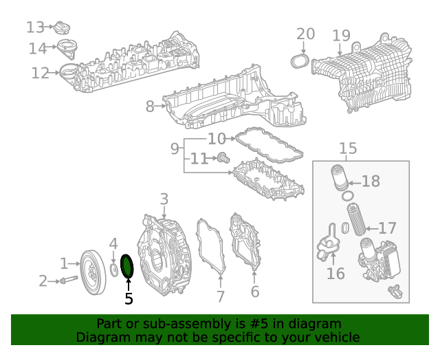 656-010-75-00 - Rear Main Seal Retainer 2019-2020 Mercedes-Benz ...