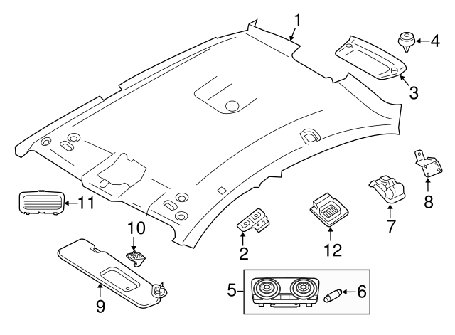 Genuine BMW 51-16-8-052-478 | Sun-Visor | FREE Shipping on Most Orders ...