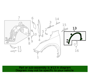 Genuine OEM Acura - Wheel Opening Molding Part# 74115-TYA-A00 | Acura ...