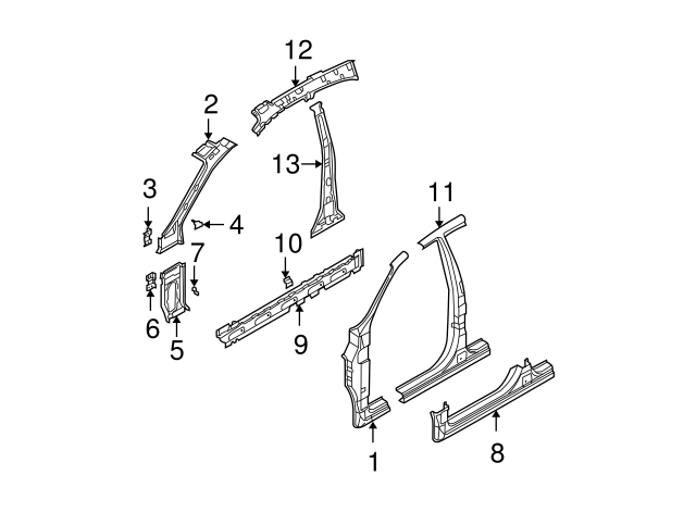 71102-3E1D1 - Outer Rocker Panel 2003-2009 Kia Sorento | Kia.Parts Store