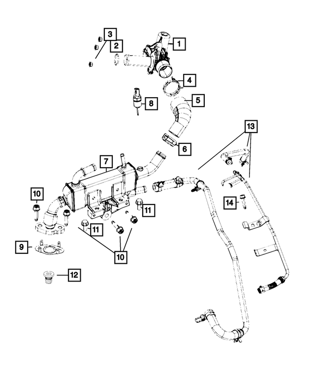 2016-2022 Mopar Egr Cooler 5281409AG | Mopar Auto Parts Direct