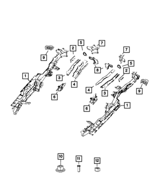2017-2024 Chrysler Bumper To Frame Rail Bracket, Left 68323899AA ...