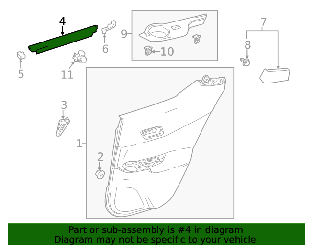 2018-2022 Toyota C-HR Belt Weather-Strip 68173-10070 | Toyota Parts Center
