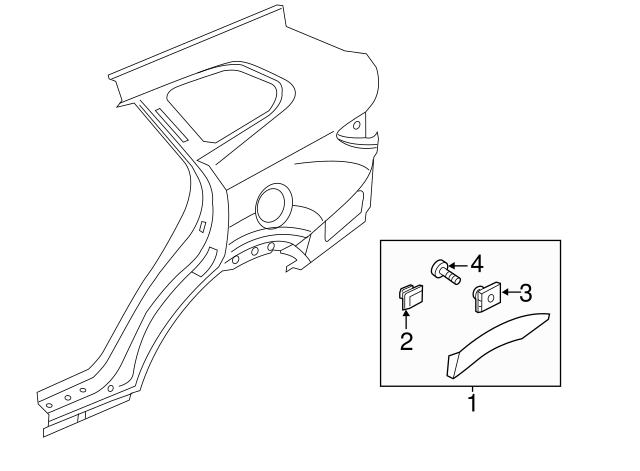 2013-2019 Hyundai Wheel Opening Molding 87742-B8000-CA | QuirkParts