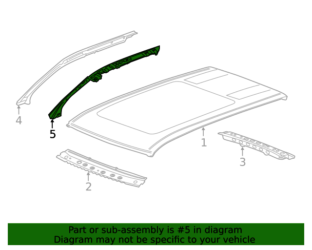 2019-2022 Chevrolet Blazer Passenger Side Roof Side Rail 84526315 ...
