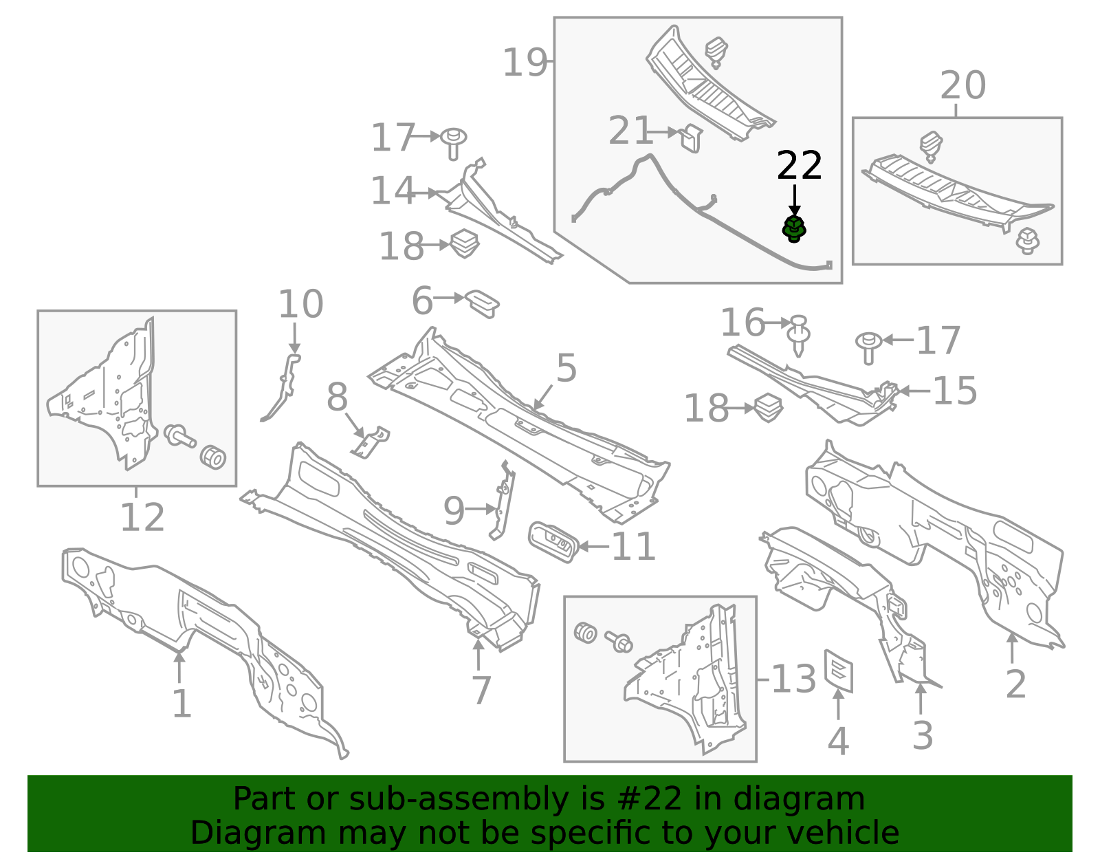 2015-2025 Ford Cowl Grille Retainer -W708771-S300 | TascaParts.com