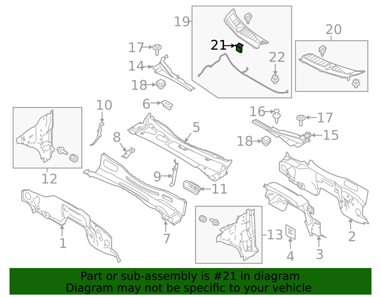 Genuine OEM Ford Part - Cowl Grille Clip W714030-S424 | Genuine OEM ...