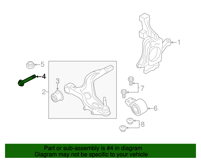 2011-2019 Ford Lower Control Arm Bolt -W707516-S439 | TascaParts.com
