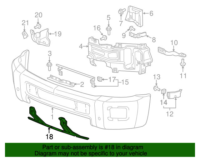 Genuine OEM Front Bumper Impact Bar Bracket Part# 22978547 Fits 2015 ...
