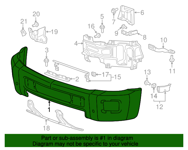 2015-2019 Chevrolet Front Bumper Impact Bar 23229367 GM | GMPartsDirect.com