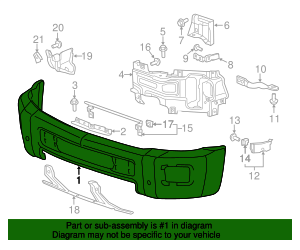 2015-2019 Chevrolet Primed Front Bumper Impact Bar 84057925 | OEM Parts ...