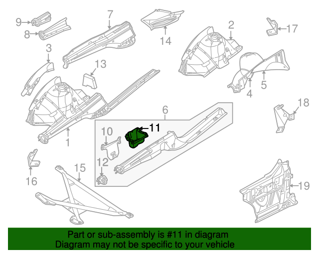 41-11-8-151-121 - Left stabilizer support 1992-2002 BMW | AutoNation Parts