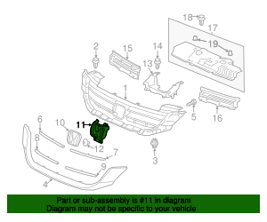 2013-2015 Honda Accord Base, Front Grille Emblem 71127-T2F-A11 | OEM ...