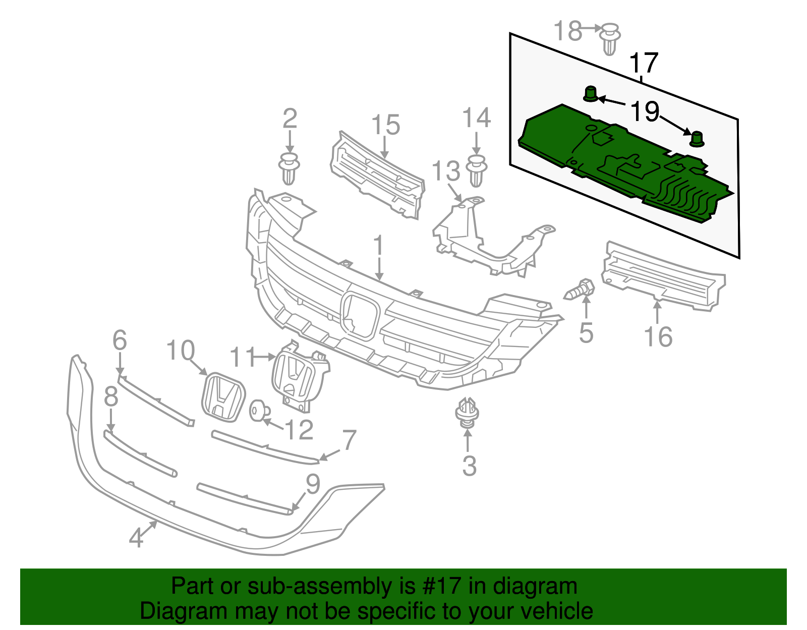 71106-T2A-A00 - Sight Shield 2013-2017 Honda Accord | Honda Parts Online