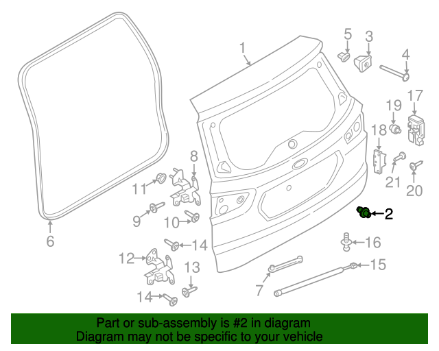 2018-2021 Ford EcoSport Door Shell Bumper CN1Z-6140452-D | QuirkParts