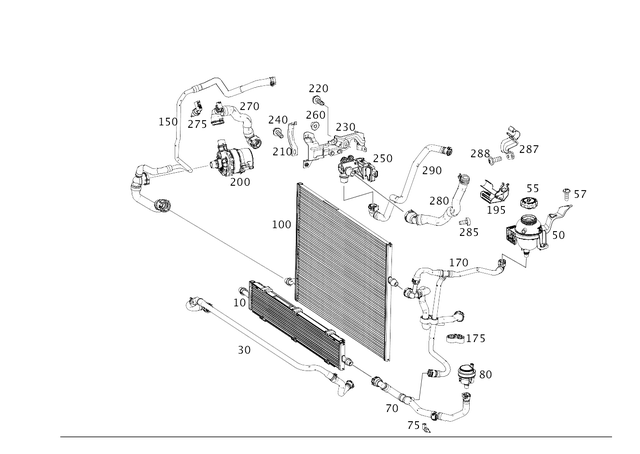 222-501-07-93 - Coolant Hose 2014-2017 Mercedes-Benz | Mercedes-Benz ...