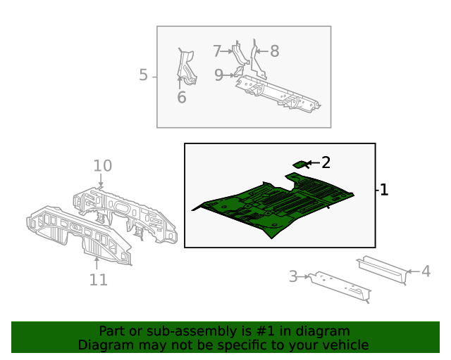 2021-2022 Buick Envision Rear Floor Panel 84784176 | GMPartsDirect.com
