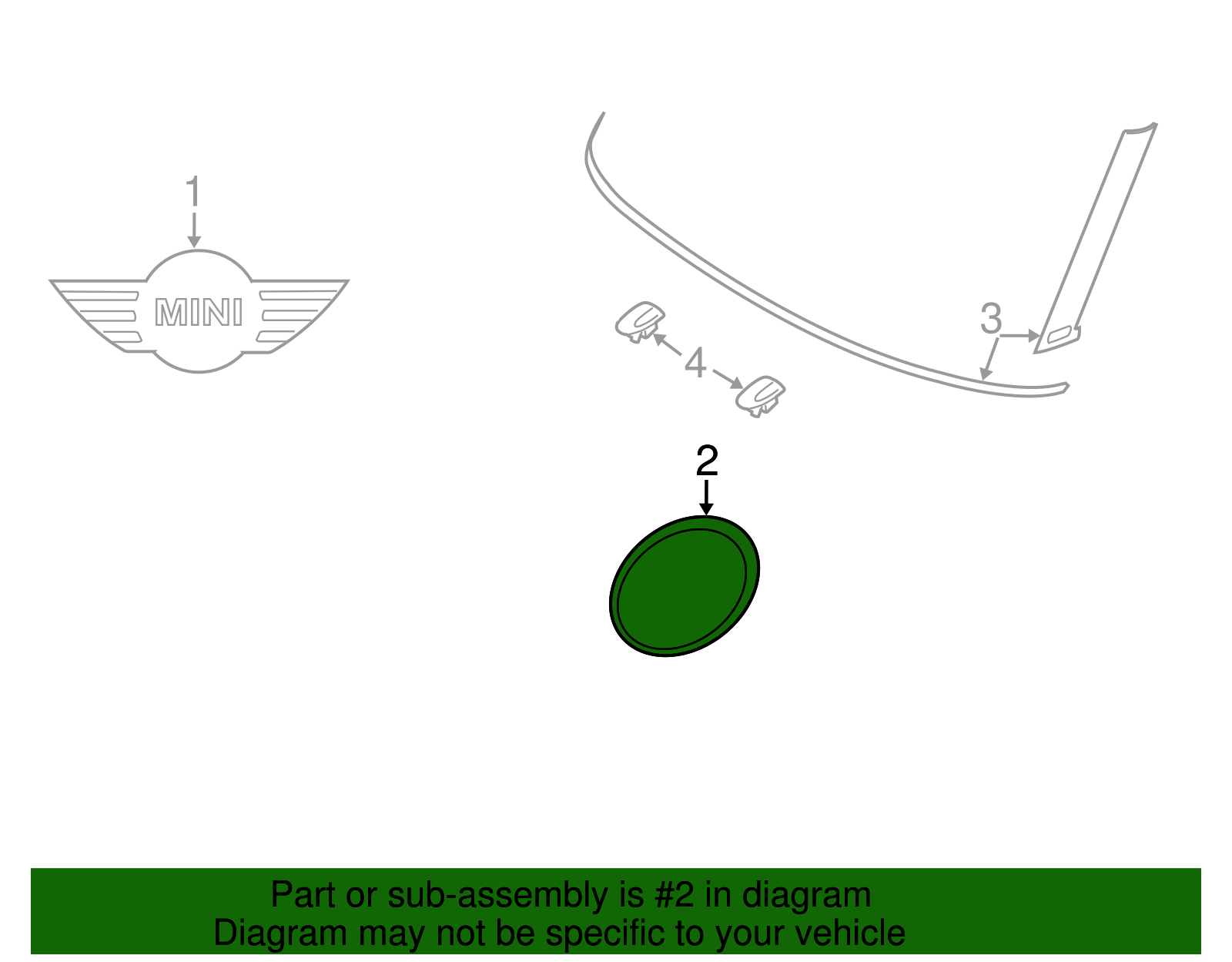 51-13-7-388-118 - Trim ring, headlight, right 2017-2024 Mini Cooper ...