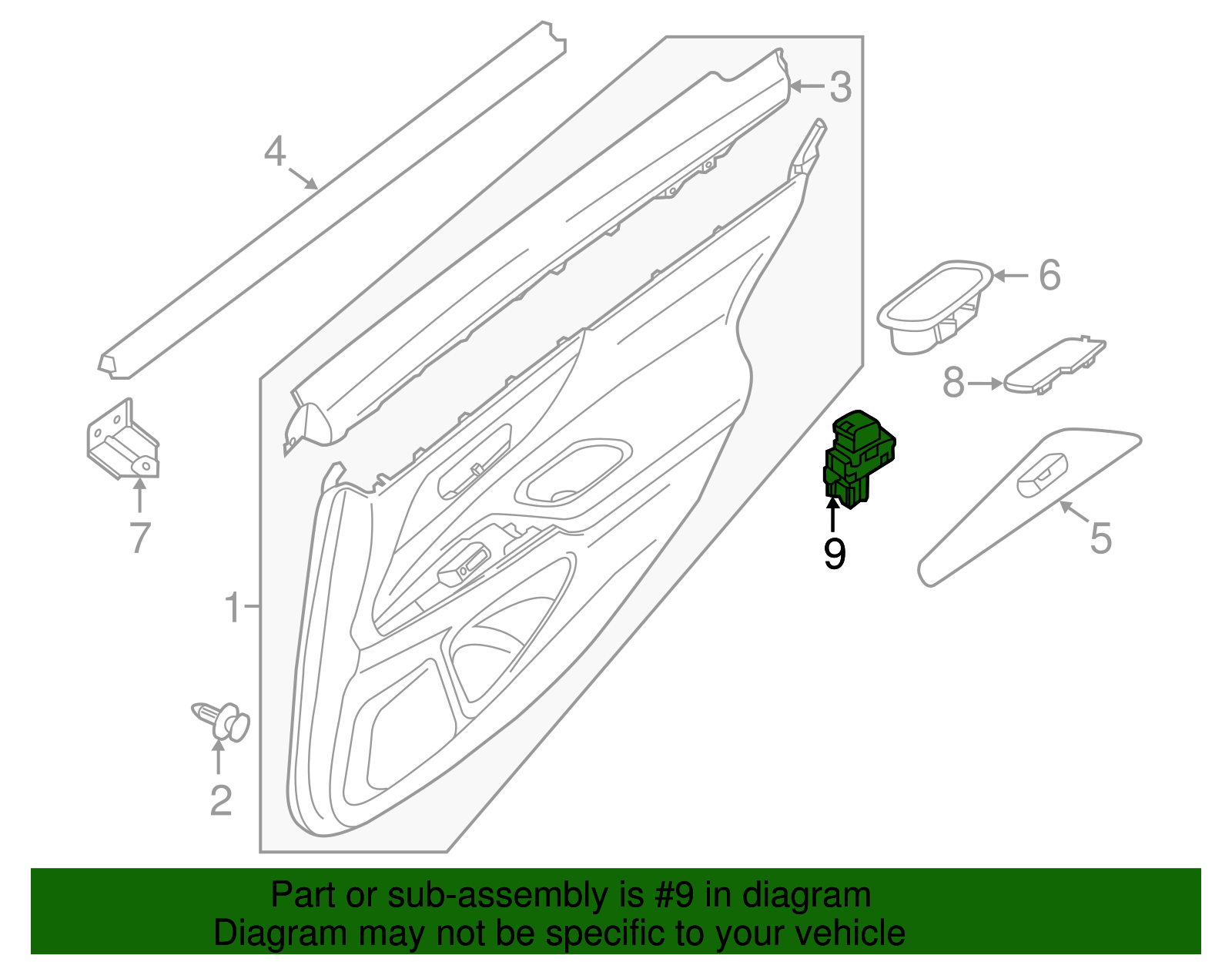 2013-2024 Nissan Window Switch 25411-3TA3A | Nissan Parts Central