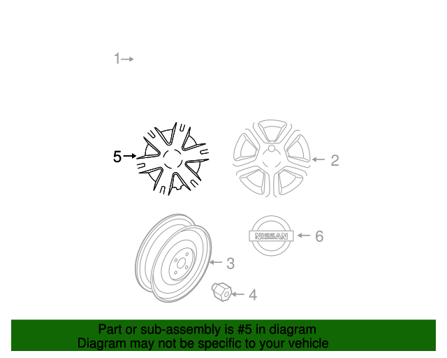 40315-JA000 - Wheel Cover 2007-2008 Nissan Altima | Nissan Parts ...