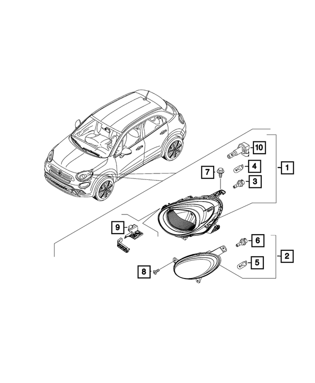 2019-2021 Fiat 500X Fog Lamp, Right 68438799AA | Mopar eStore