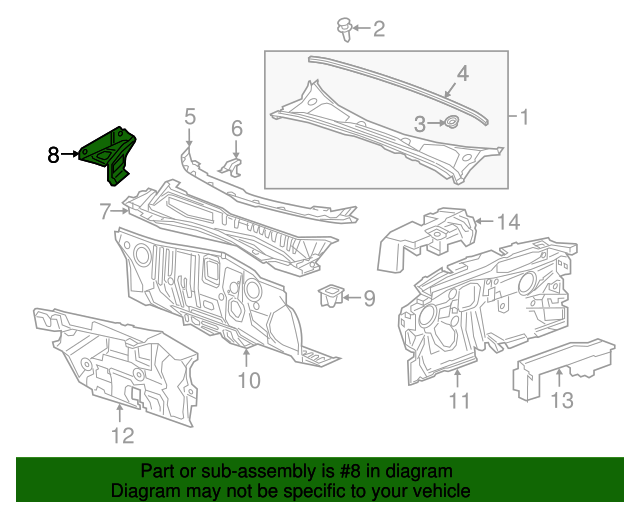 84115517 GM Driver Side Plenum Lower Panel Extension | GM Parts Store