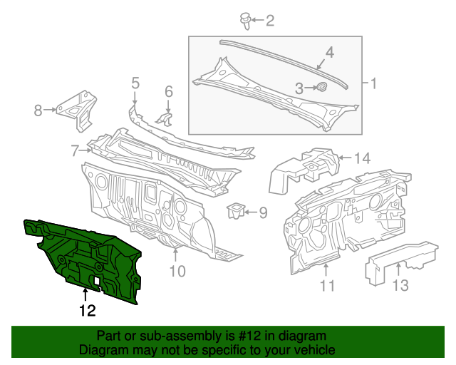 2018-2020 Buick Regal Sportback Dash Panel Outer Insulator 39078701 ...