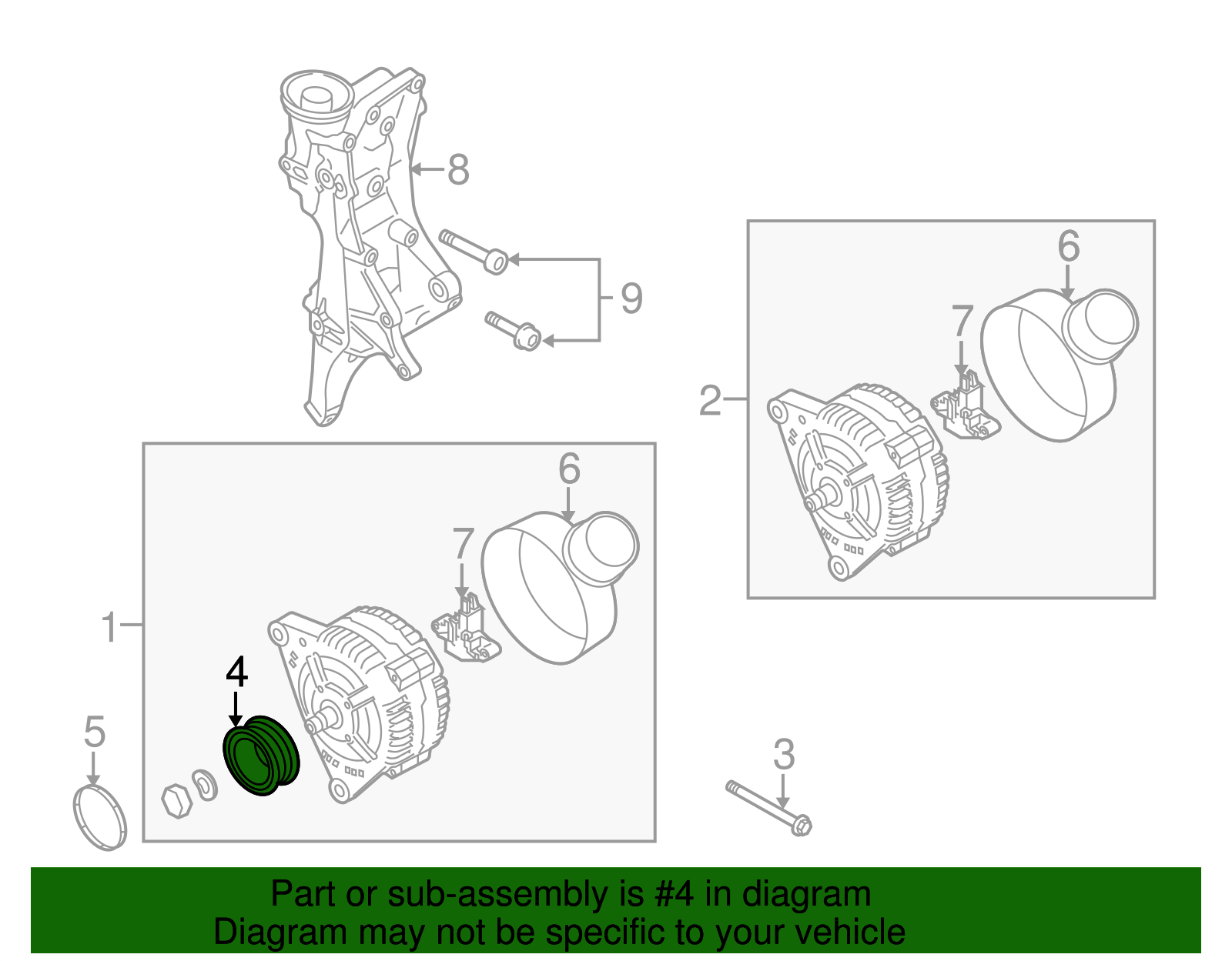2013-2017 Audi Alternator Pulley 06H-903-119-C | OEM Parts Online