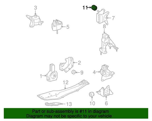 2005-2010 Scion tC Damper Engine Mount 12351-27030 | Toyota Parts Center