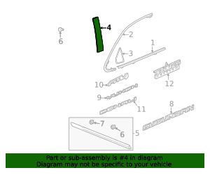 84988282 - Front Passenger Side Door Window Frame Rear Applique 2021 ...