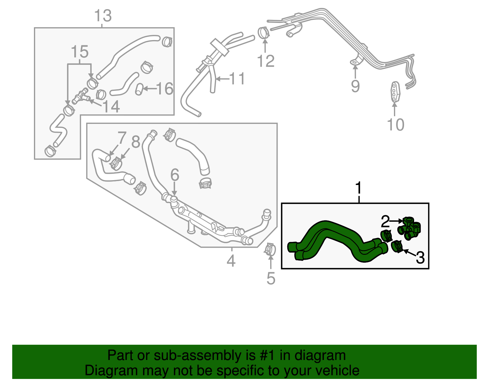 2013-2016 Volkswagen Jetta Hose Assembly 5C0-121-049-E | VW Direct Auto ...