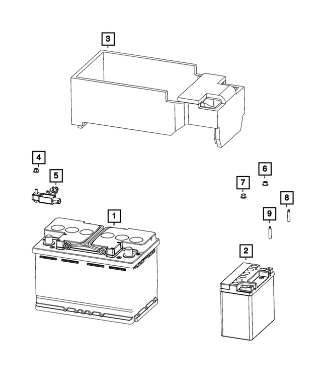 2024-2025 Mopar Auxiliary Battery 68647042AA | My Mopar Parts