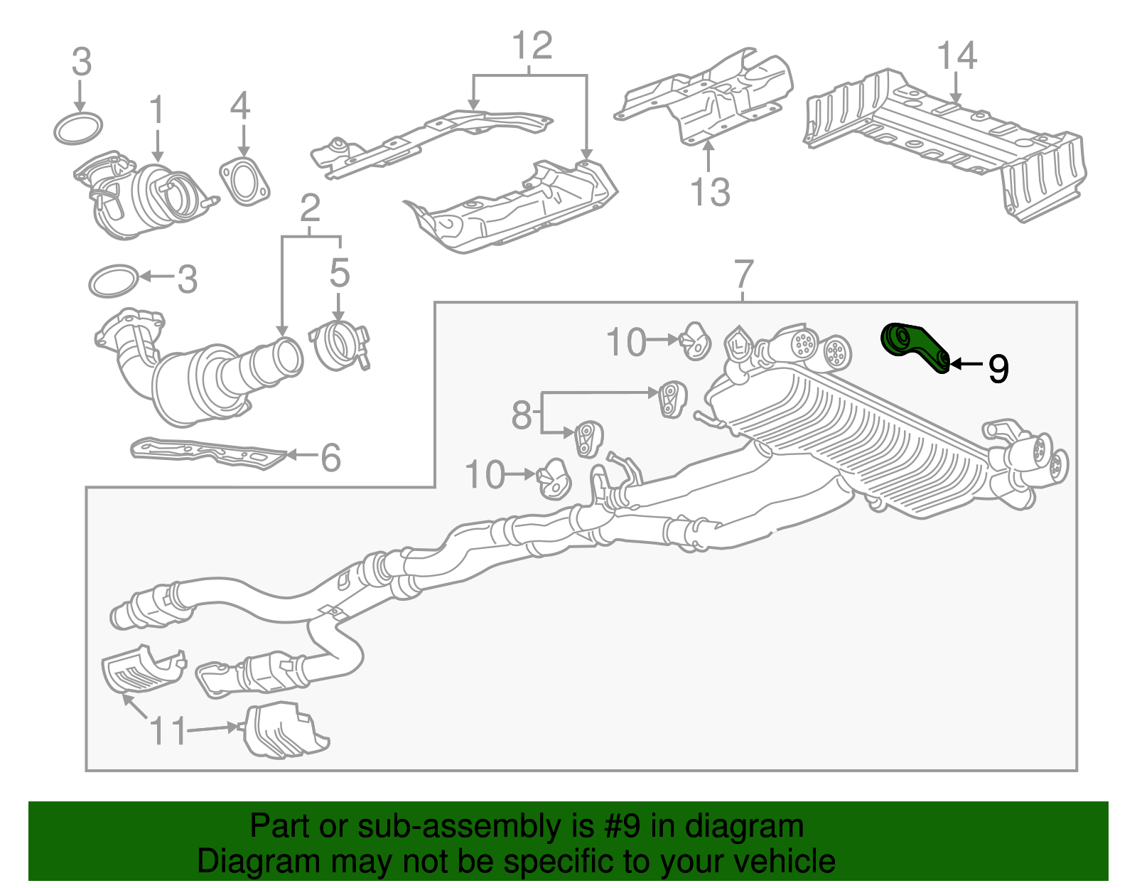 23200936 - Driver Side Exhaust Rear Muffler Insulator 2016-2024 GM ...