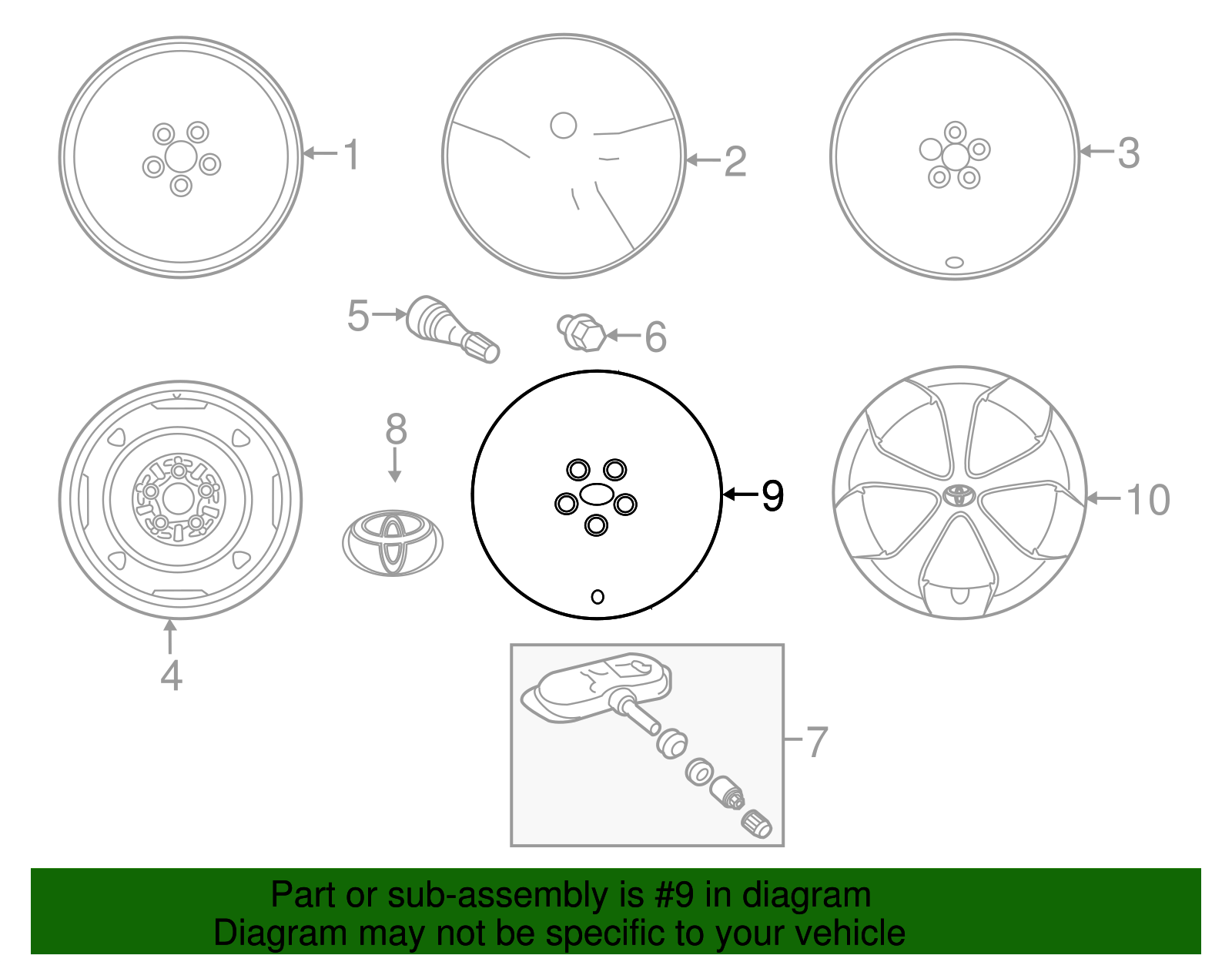 2010-2011 Toyota Prius Wheel Cover 4260247110 | Toyota Parts Center