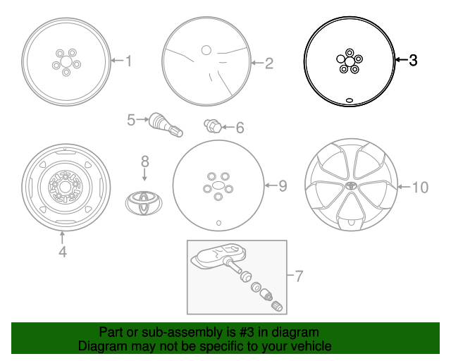 42611-47211 - Wheel Disc 17 Inch 2010-2015 Toyota | Ourisman Toyota Parts