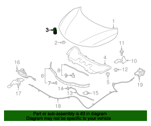 65822-BR00A - Hood Stop Buffer 2017-2022 Nissan Rogue Sport ...