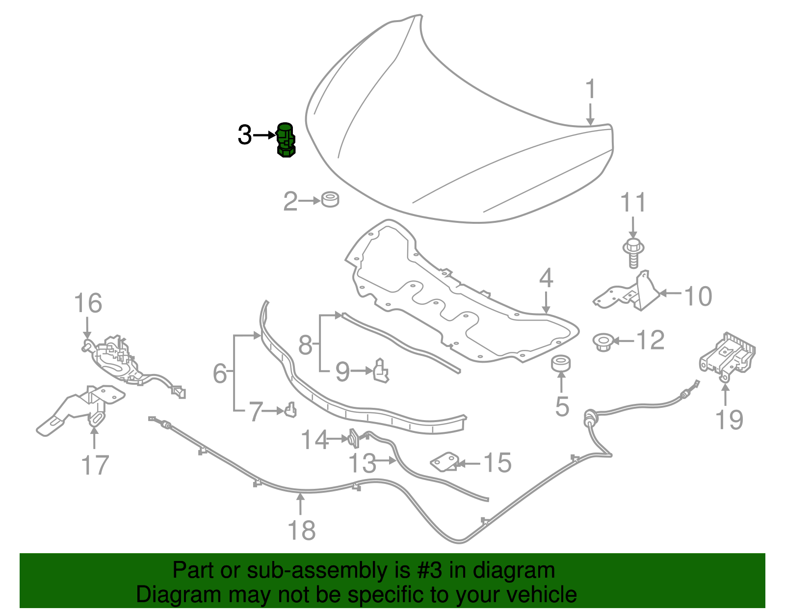 65822-BR00A - Hood Bumper 2017-2023 Nissan | Nissan Parts & Accessories ...