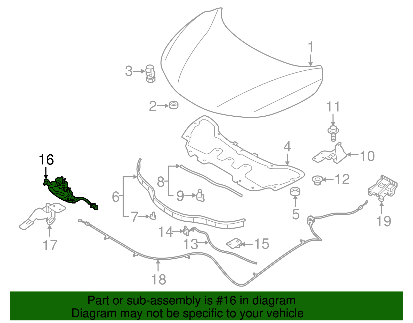 2017-2022 Nissan Rogue Sport Latch 65601-6MA0A | OEM Parts Online