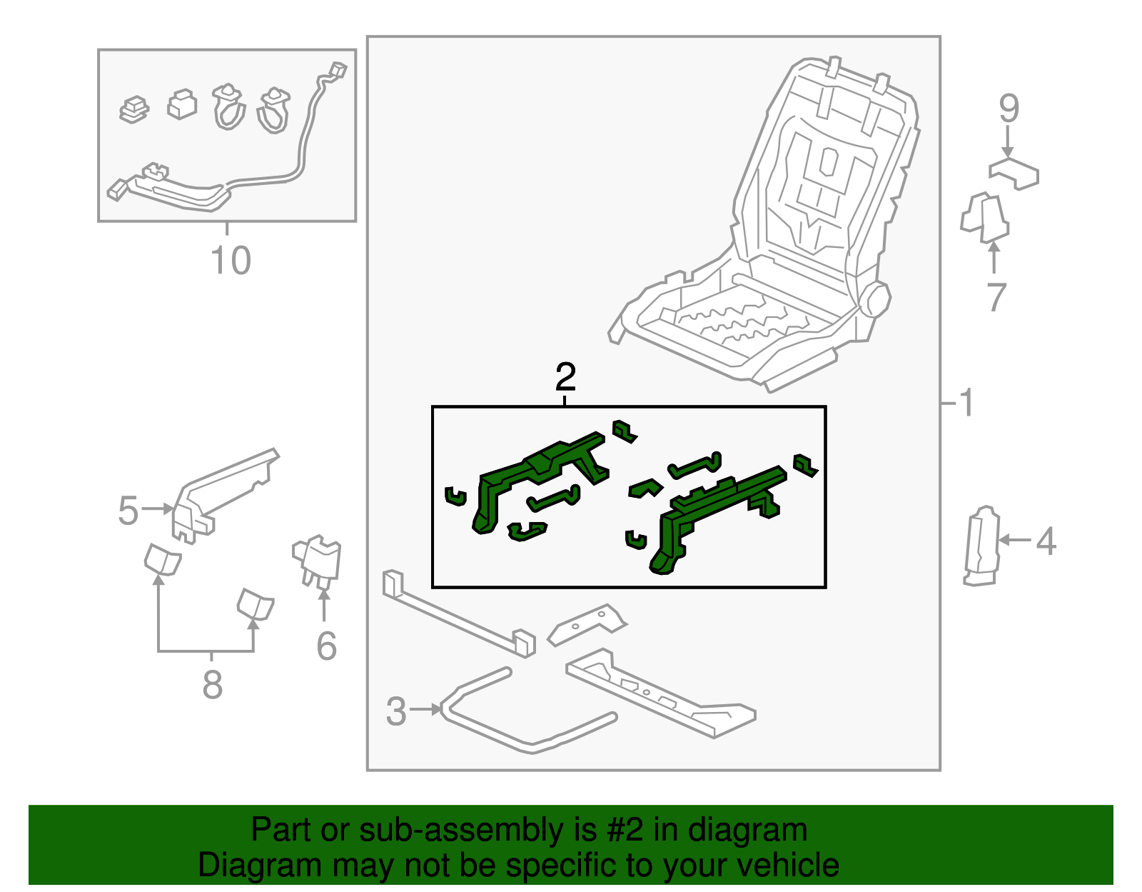 81205-TG7-A02 - Rail Assembly Seat Weight Sensor - 2017-2021 Honda ...