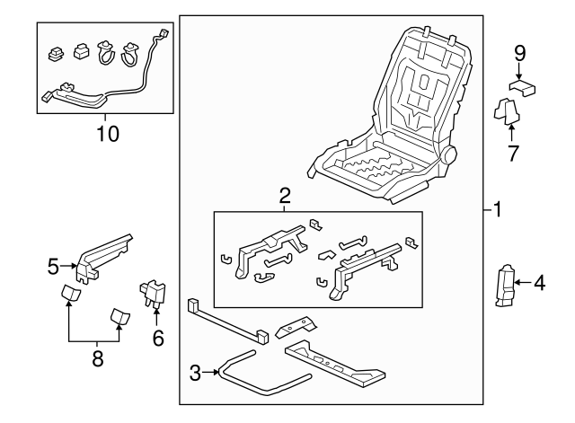 81205-TG7-A02 - Rail Assembly, Seat Weight Sensor 2017-2021 Honda ...