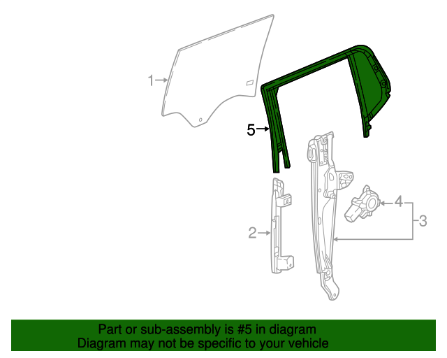 84852427 GM Rear Passenger Side Door Window Weatherstrip | GM Parts Store