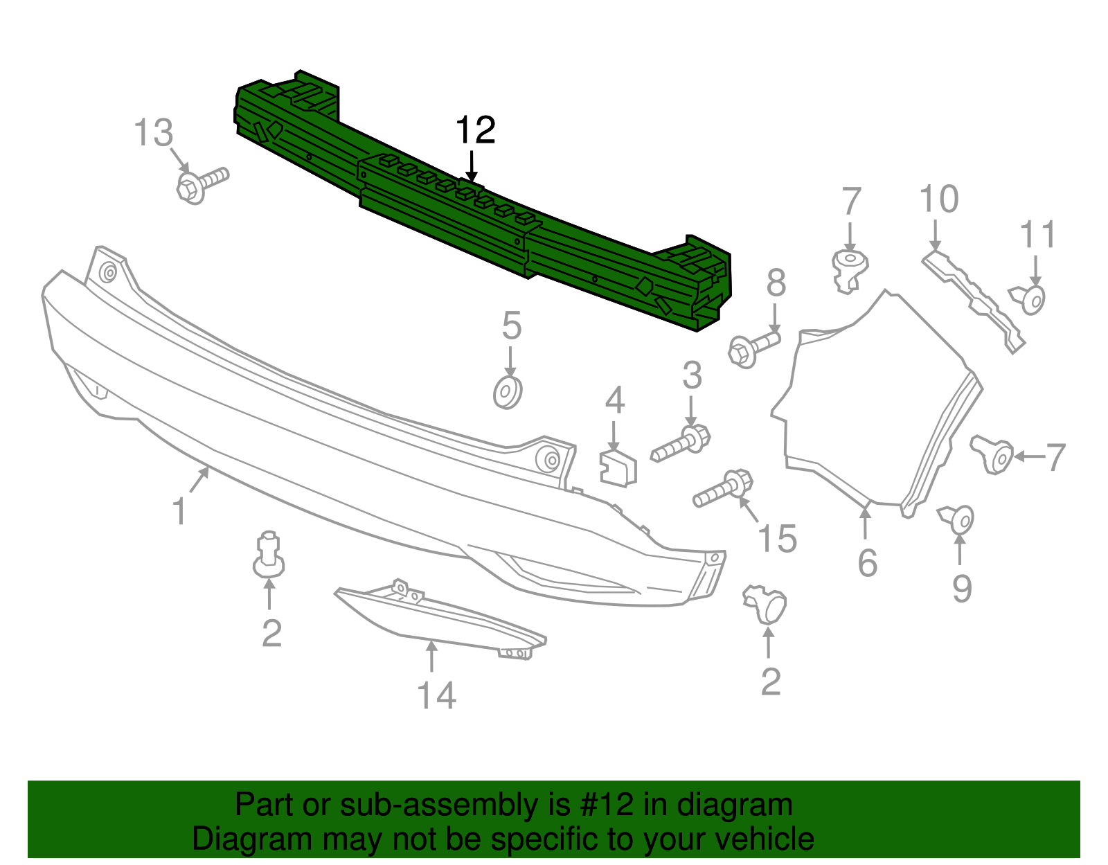 71530-T7W-A00ZZ - 2016-2022 Honda HR-V - Beam Rear Bumper | Honda Parts ...