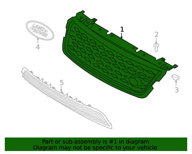 Genuine OEM Grille Part# LR143272 Fits 2021-2023 Land Rover Range Rover ...