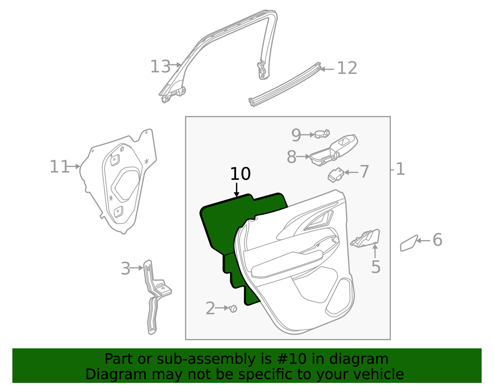 42668044 - Rear Passenger Side Door Trim Lower Insulator 2021-2025 ...